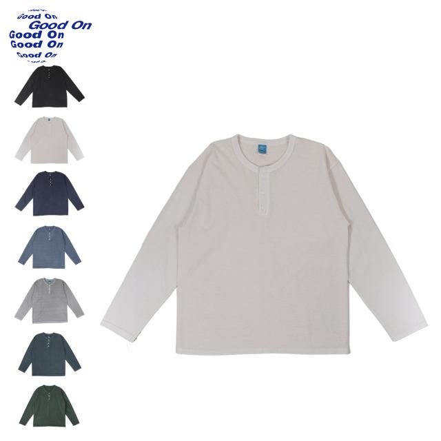 Good On グッドオン Tシャツ 長袖 ロンT ヘンリー ネック カットソー メンズ L/S HENLEY TEE GOLT1601P