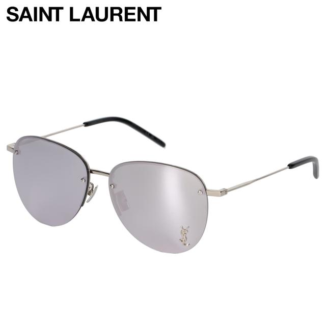 サンローラン SAINT LAURENT サングラス メンズ レディース UVカット アジアンフィット シルバー SL328KM-002
