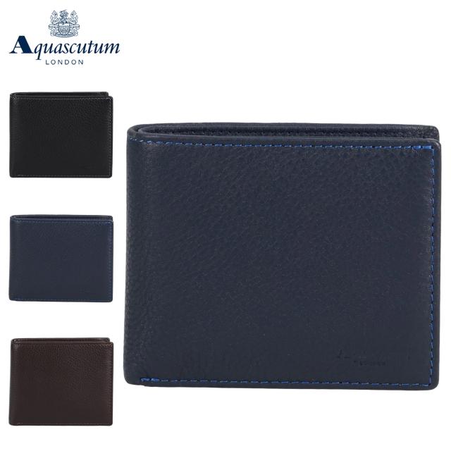 アクアスキュータム AQUASCUTUM 財布 二つ折り メンズ 本革 片ベラ付き エプソン AQW-00321