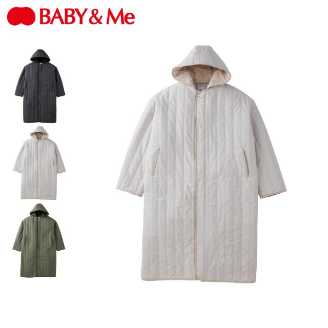 Baby&me ベビーアンドミー ロングコート アウター メンズ レディース フード付き 大きいサイズ ブラック グレー オリーブ 黒 MT-21