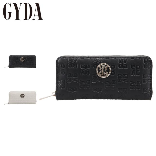 GYDA ジェイダ 財布 長財布 レディース ラウンドファスナー サークルメタル ブラック ホワイト 黒 白 GY-W301