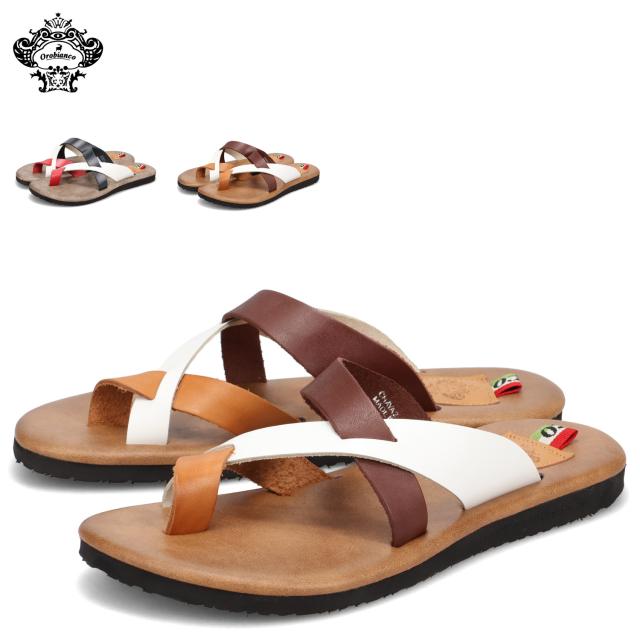 オロビアンコ Orobianco サンダル トングサンダル ビーチサンダル メンズ 本革 日本製 グレー ブラウン CHAYA2