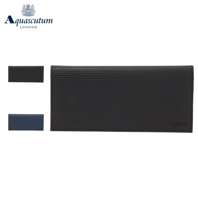 アクアスキュータム AQUASCUTUM 財布 長財布 ブリクストン メンズ 本革 日本製 小銭入れ付き ブラック ネイビー 黒 AQW-00411