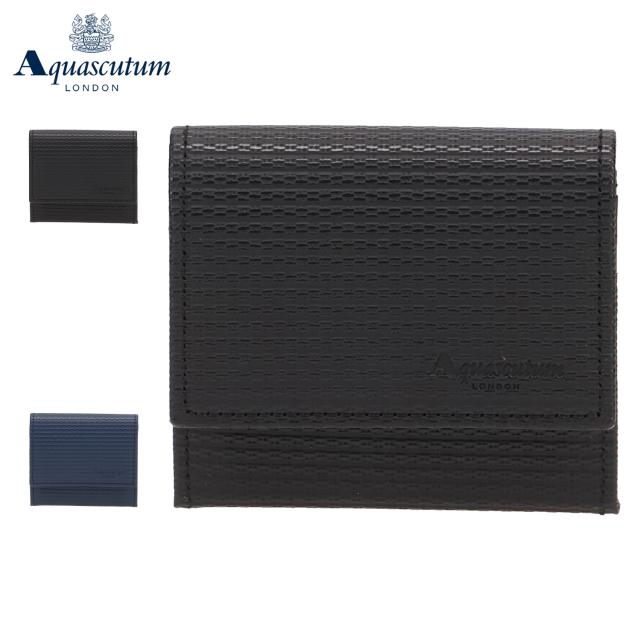 アクアスキュータム AQUASCUTUM 財布 ミニ財布 小銭入れ ブリクストン メンズ 本革 日本製 ボックス ブラック ネイビー 黒 AQW-00431