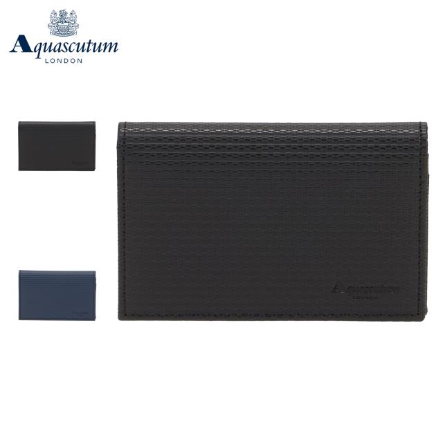 アクアスキュータム AQUASCUTUM カードケース 名刺入れ 定期入れ ブリクストン メンズ 本革 日本製 ブラック ネイビー 黒 AQW-00451