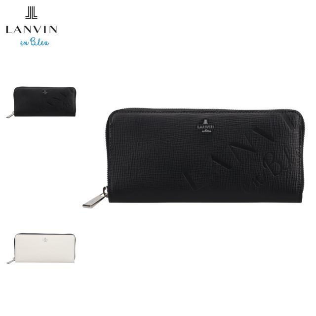 ランバンオンブルー LANVIN en Bleu 財布 長財布 メンズ ラウンドファスナー 本革 小銭入れ付き バトラー ブラック ホワイト 519616