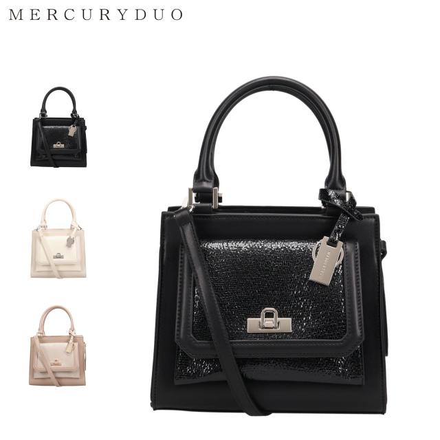 マーキュリーデュオ MERCURYDUO バッグ ハンドバッグ ショルダーバッグ メタリッククラック調型押し レディース 斜めがけ MER-91070B
