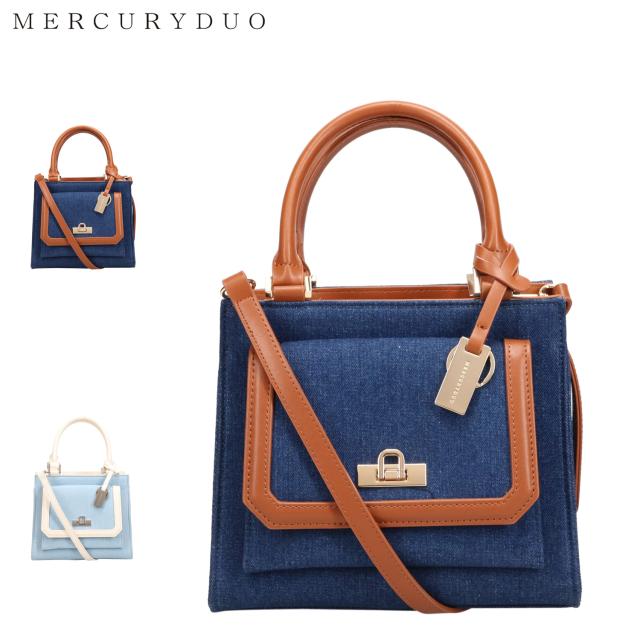 マーキュリーデュオ MERCURYDUO バッグ ハンドバッグ ショルダーバッグ デニムコンビ レディース 斜めがけ 軽量 大容量 MER-91080B