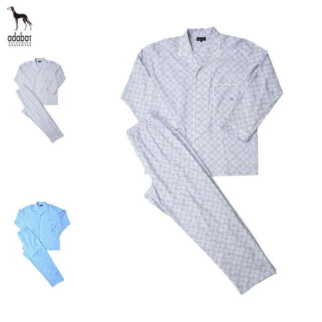 アダバット adabat ルームウェア 部屋着 パジャマ 上下 セットアップ ナイトウェア 長袖テーラード メンズ 0045-80