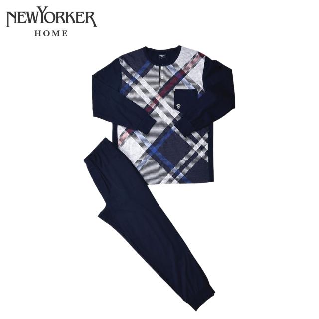 ニューヨーカーホーム NEWYORKER  ルームウェア 部屋着 パジャマ 上下 セットアップ ナイトウェア ヘンリーネック メンズ 0710-95