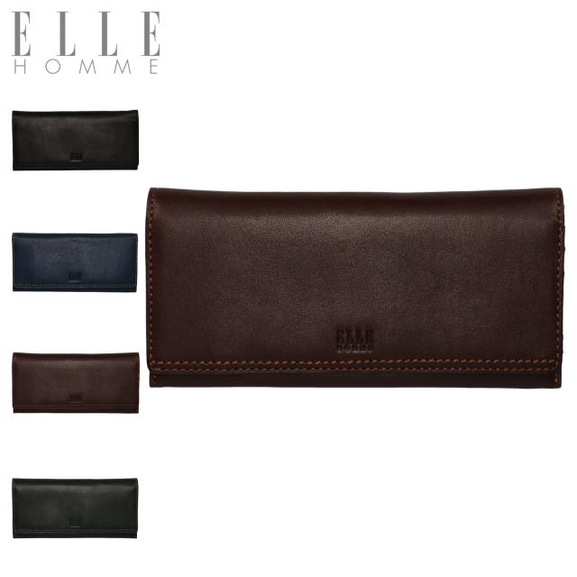 ELLE HOMME エルオム 財布 長財布 メンズ 本革 シープ ブラック ネイビー ブラウン グリーン 黒 13200