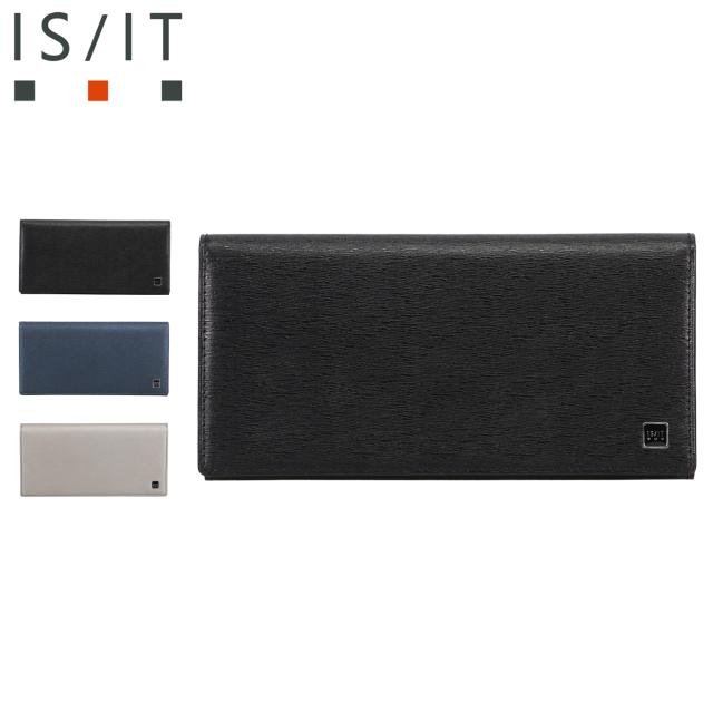 IS/IT イズイット ポリマー 財布 長財布 メンズ レディース 本革 牛革 ブラック ネイビー 黒 989606