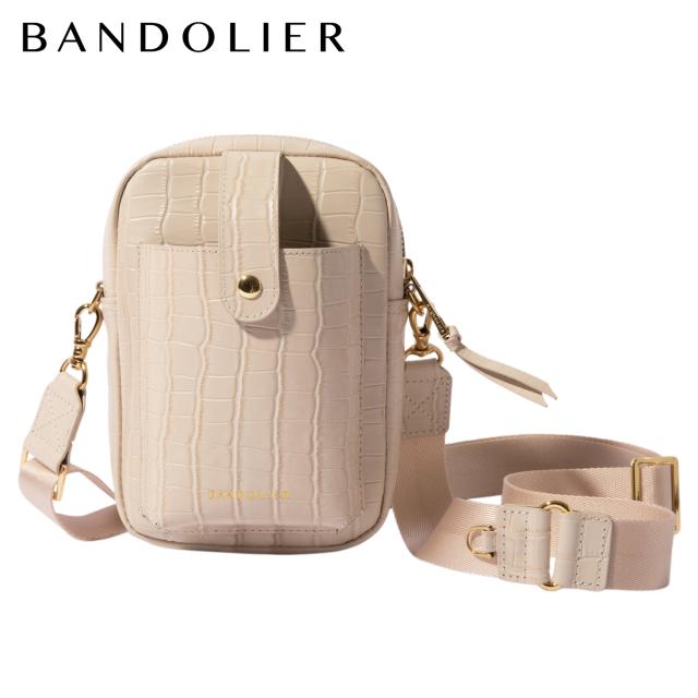 BANDOLIER バンドリヤー ショルダーバッグ スマホショルダー 斜めがけ 大人 軽量 本革 レディース ベージュ 42NDA