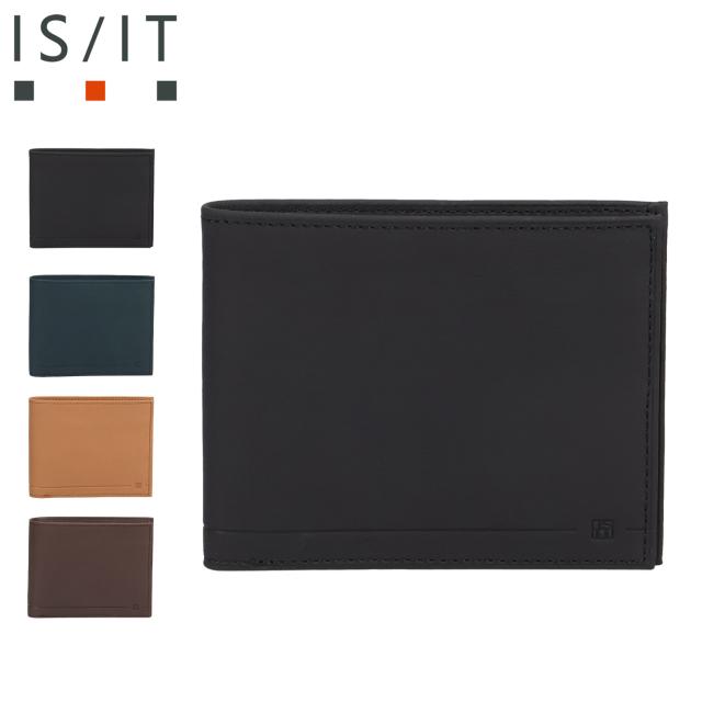 IS/IT イズイット ガニー 財布 二つ折り財布 メンズ 牛革 本革 軽量 薄型 防水 ブラック ネイビー ブラウン ダーク ブラウン 黒 985603