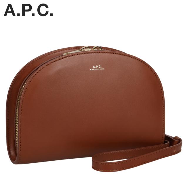 A.P.C. アーペーセー ショルダーバッグ デミルーン レディース 斜めがけ 軽量 DEMI-LUNE LEATHER CLUTCH ブラック ブラウン PXAWV F61596