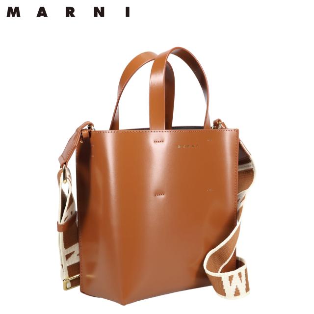 MARNI マルニ バッグ トートバッグ レディース A4対応 BROWN CALF LEATHER SHOPPING BAG SHMP0039U1LV639