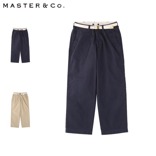 MASTER&Co. マスターアンドコー チノ パンツ チノパン レディース ベルト付き CHINO LONG TROUSERS ネイビー ベージュ MC076