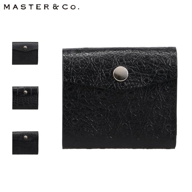 MASTER&Co. マスターアンドコー 財布 三つ折りミニ レディース 本革 コンパクト 小型 クロコ柄 IBIZA MINI WALLET ブラック 黒 MC1132