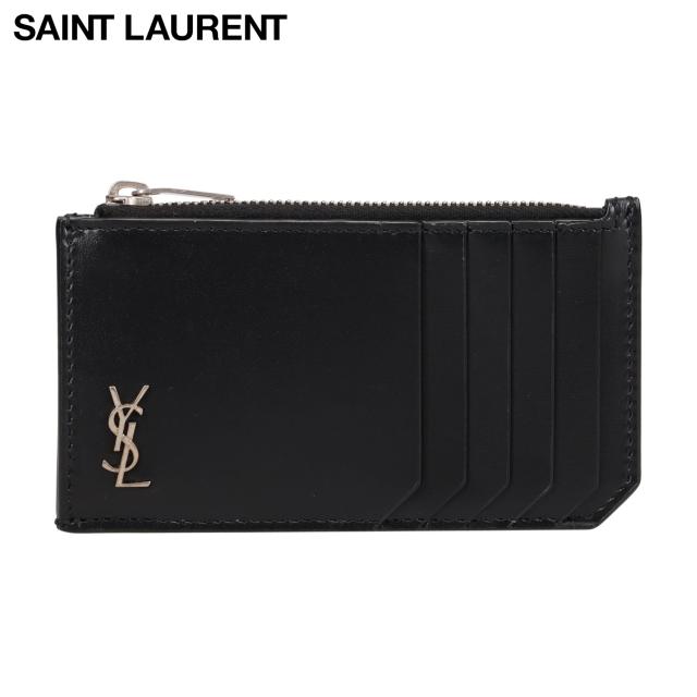サンローラン SAINT LAURENT カードケース 名刺入れ 定期入れ パスケース メンズ レディース スリム 本革 ブラック 黒 629899 1JB0E