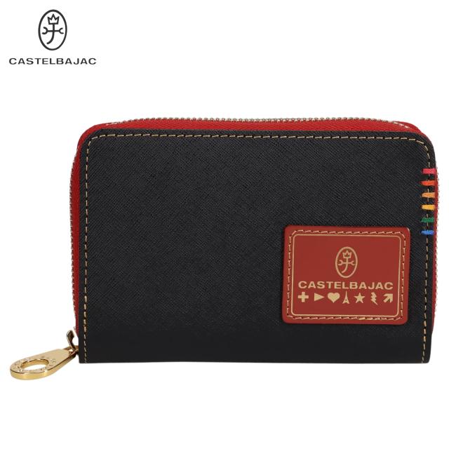 カステルバジャック CASTELBAJAC 財布 二つ折り メンズ レディース ファスナー 小銭入れ 本革 ブラック 黒 34682