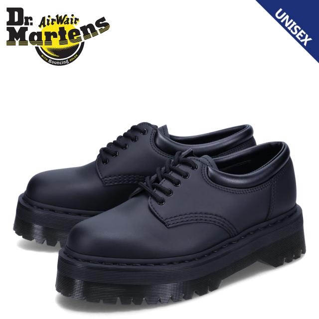 ドクターマーチン Dr.Martens 5ホール シューズ ビーガン クアッド モノ レザー メンズ レディース 厚底 ブラック 黒 31176001