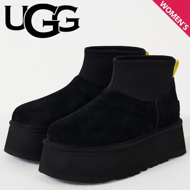 UGG アグ クラシックミニ ディッパー ブーツ レディース 厚底 CLASSIC MINI DIPPER ブラック 黒 1168170
