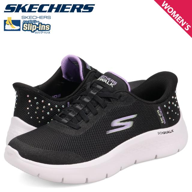 スケッチャーズ SKECHERS スリップインズ ゴーウォーク フレックス クリスタ スニーカー レディース ブラック 黒 125502