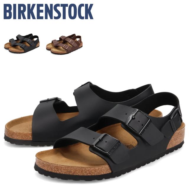 ビルケンシュトック BIRKENSTOCK ミラノ ビルコフロー サンダル メンズ 普通幅 スエード レザー MILANO BF ブラック ブラウン 黒