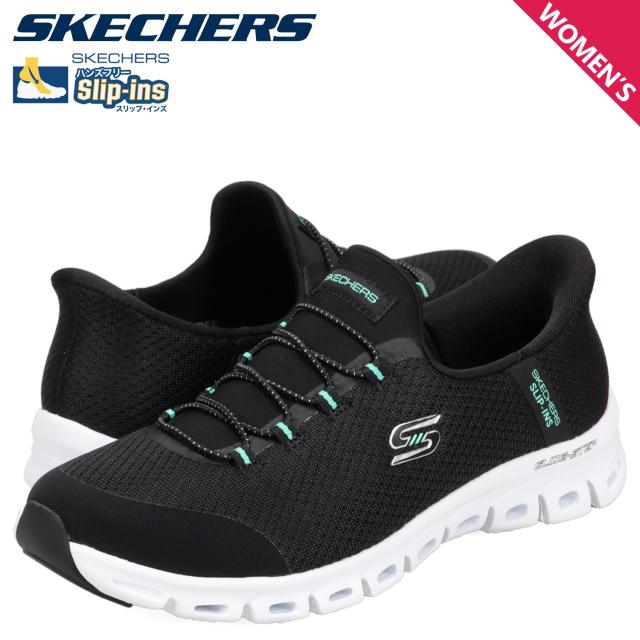 スケッチャーズ SKECHERS スリップインズ グライドステップ パースート スニーカー スリッポン レディース ブラック 黒 104547