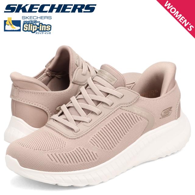 スケッチャーズ SKECHERS スリップインズ ボブス スポート スクワッド カオス スニーカー レディース ベージュ 117497W
