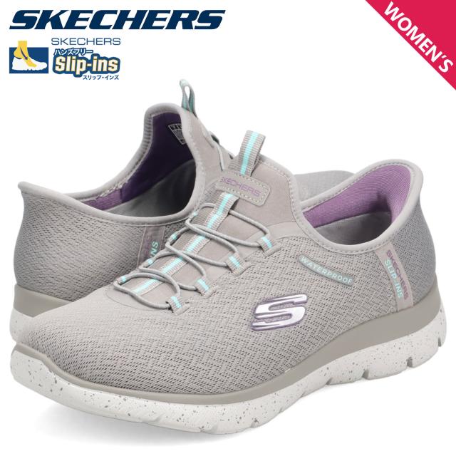 スケッチャーズ SKECHERS スリップインズ サミッツ ベスト チョイス スニーカー レディース 防水 SLIP-INS SUMMITS BEST CHOICE グレー 150199W-GYAQ