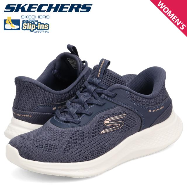 スケッチャーズ SKECHERS スリップインズ ハンズフリー スケッチ ライト プロ2.0 スニーカー レディース ネイビー 150623