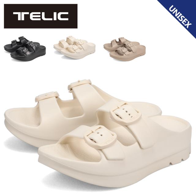 TELIC テリック サンダル スライドサンダル メンズ レディース 厚底 W-BUCKLE2 ブラック ホワイト ライト ブラウン 黒 白