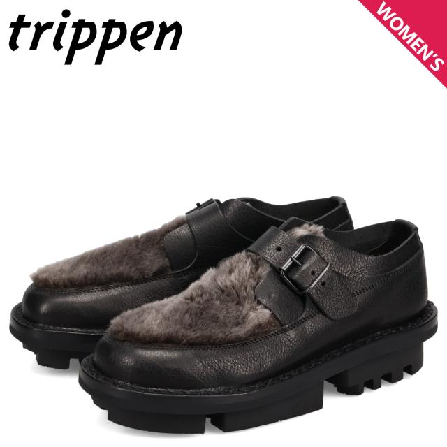 trippen トリッペン モンクストラップシューズ レザー ファー トランスフォーム レディース 本革 TRANSFORM-WM52T ブラック 黒 601-4740