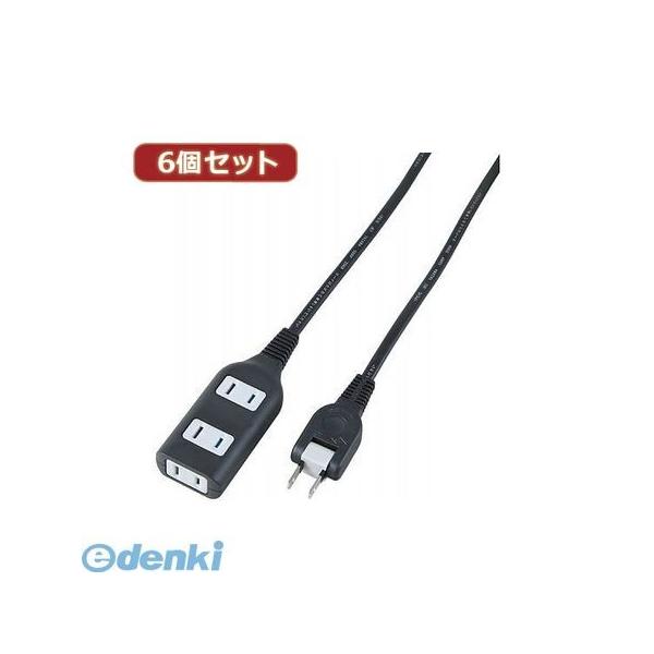 【個数：1個】Y02S3010BKX6  直送　代引不可・同梱不可 YAZAWA 【6個セット】耐トラ付タップ3個口
