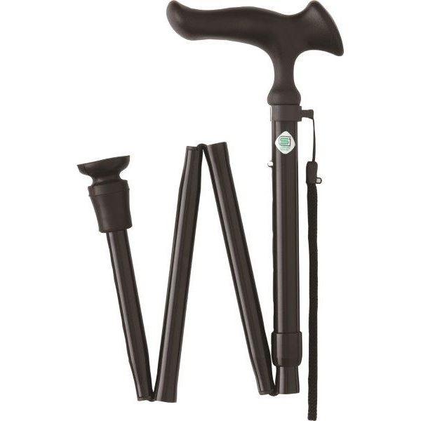 4977626733598 【5個入】かるがもE 折畳S ブラック【キャンセル不可】 フジホーム ステッキ アルミニウム 防滑グリップ