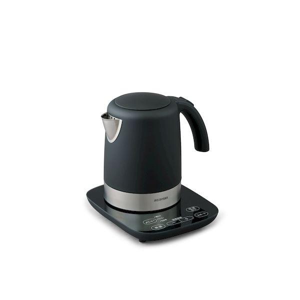 アイリスオーヤマ IRIS IKE-D1000T-B デザインケトル 温度調節付 IKED1000TB ブラック 電気ケトル