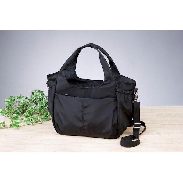 4560162564483 【8個入】 便利な多機能お出掛けバッグ ブラック 114554【キャンセル不可】