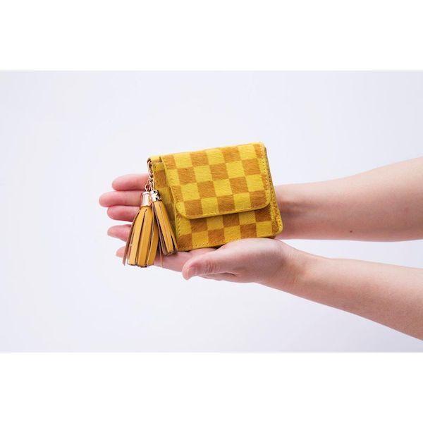 4560162565473 【4個入】 黄金のホースヘア 市松柄 コンパクト財布 114553【キャンセル不可】