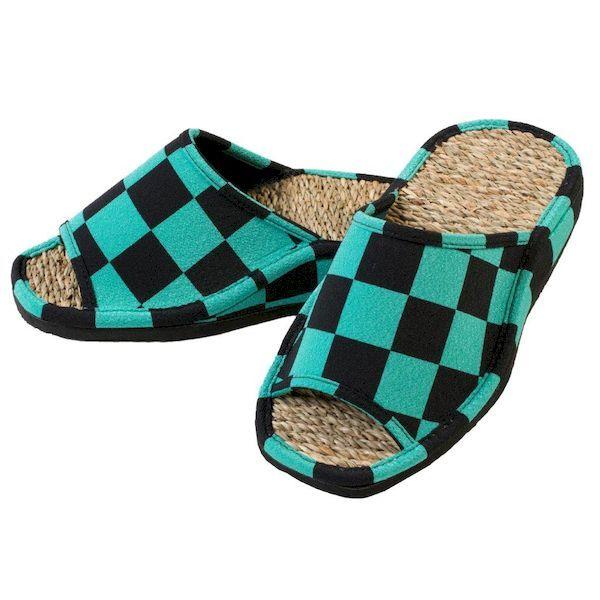 4570062404024 【2個入】 足にフィット！土踏まずサポート健康室内草履 グリーン×ブラック／M 114594【キャンセル不可】