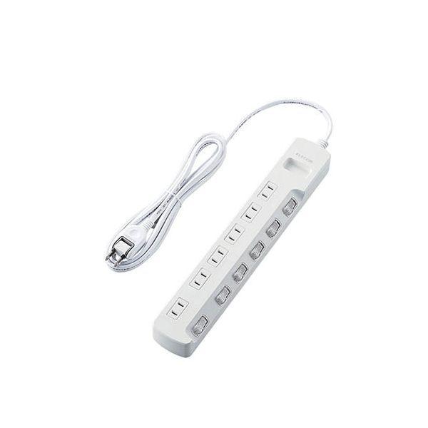 T-K5A-2625WHX5 直送 代引不可 5個セット エレコム 雷ガードタップ／個別スイッチ／6個口／2．5m／ホワイト TK5A2625WHX5