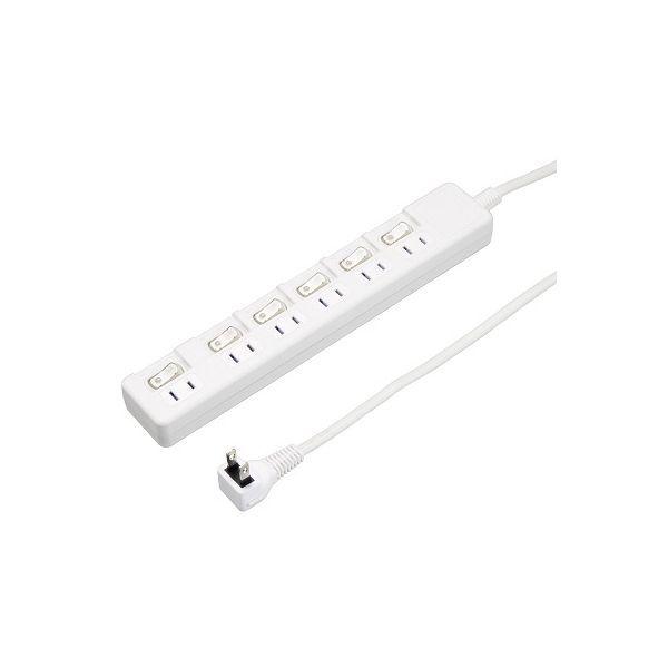 【個数：1個】H8S661WHX5 直送 代引不可 5個セット YAZAWA 6個口節電タップ1mホワイト