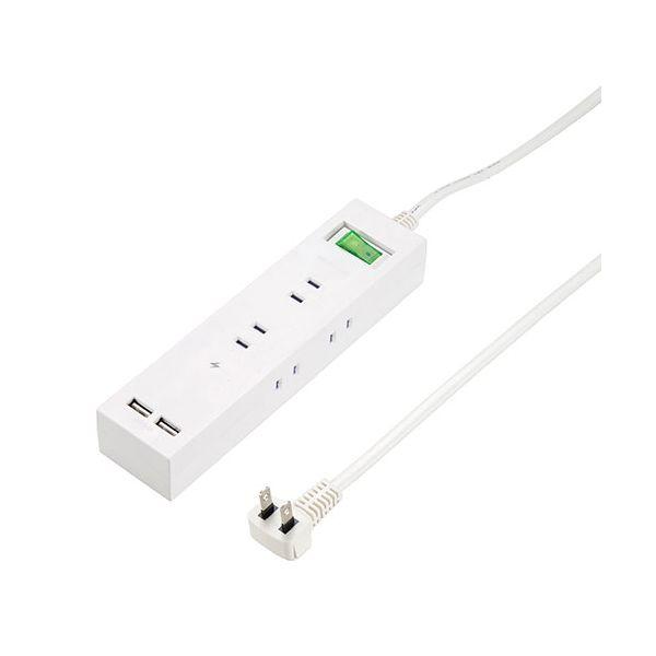 【個数：1個】H6BK8122UWHX8 直送 代引不可 8個セット YAZAWA 3方向から挿せる6個口USBタップ ホワイト