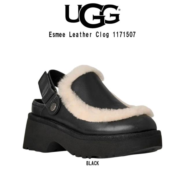UGG(アグ)レディース エスミー レザー クロッグ サンダル シューズ 2WAY ヒール ストラップ 厚底 調節可能 靴 W Esmee Leather Clog 1171507