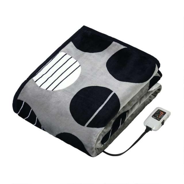 電気毛布 Premium Boa モダンサークル プレミアムボア 約190cm×140cm 抗菌 防臭 静電気抑制 sugibo SB20KW06(GY)