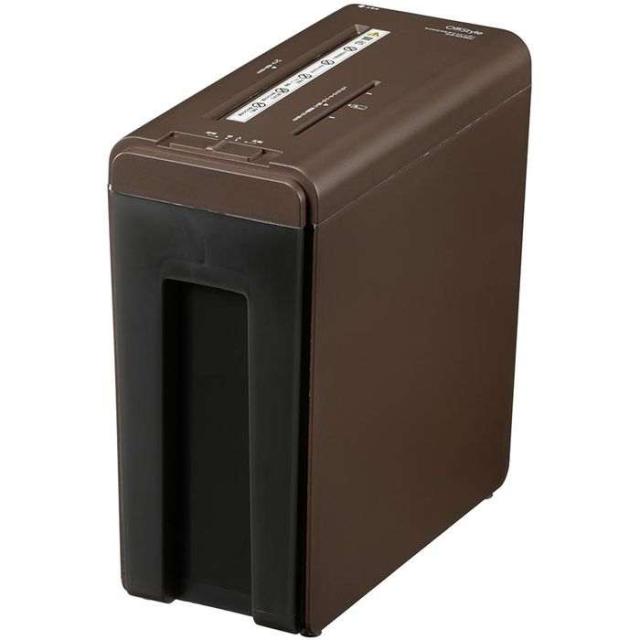 マイクロカットシュレッダー（容量8.5リットル/A4/茶系色） OHM SHR-MX492C