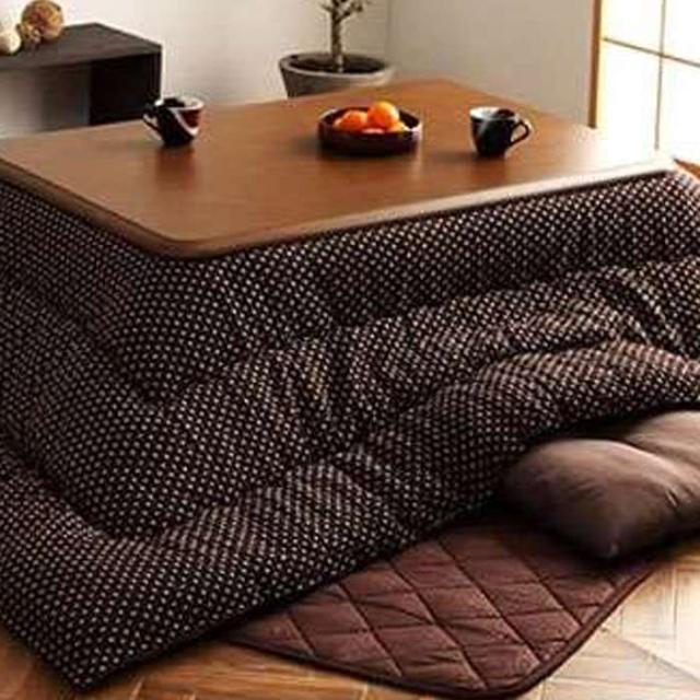 代引不可 こたつ布団 こたつ掛布団 正方形 約205×205cm 掛け単品 コタツかけ布団 日本製 刺し子 和柄ブラウン  IKEHIKO 7800119