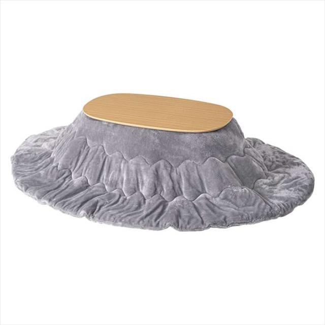 北海道・沖縄・離島配送不可 代引不可 こたつ＋うす掛け布団 2点セット ナチュラル/グレー HAGIHARA CARMINA950NA+merengeKF2117-GY