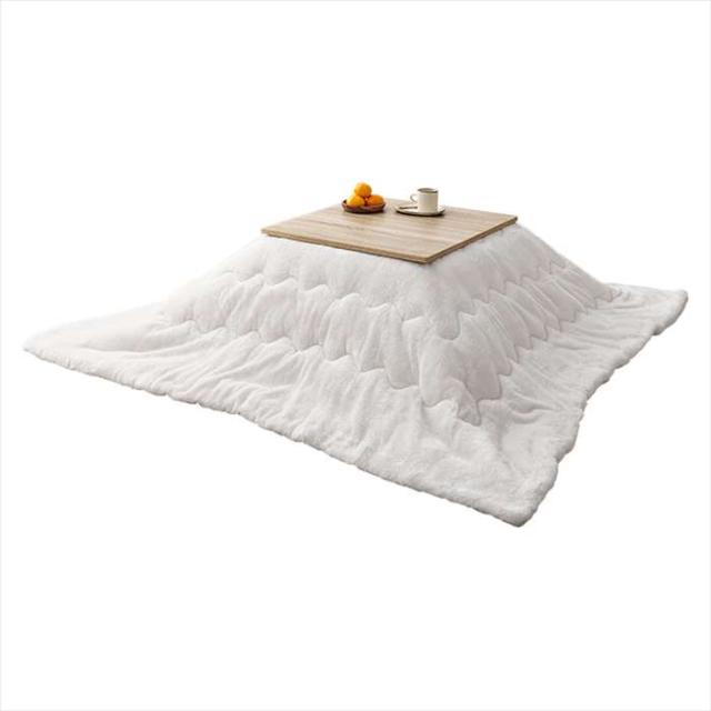 北海道・沖縄・離島配送不可 代引不可 こたつ＋うす掛け布団 2点セット ナチュラル/ホワイト HAGIHARA KOT-7350-60NA+merengeKF1717-WH