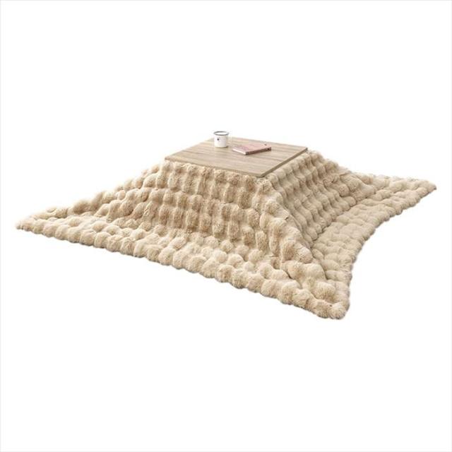 北海道・沖縄・離島配送不可 代引不可 こたつ＋うす掛け布団 2点セット ナチュラル/ベージュ HAGIHARA KOT-7350-60NA+LUNAKF1919-BE